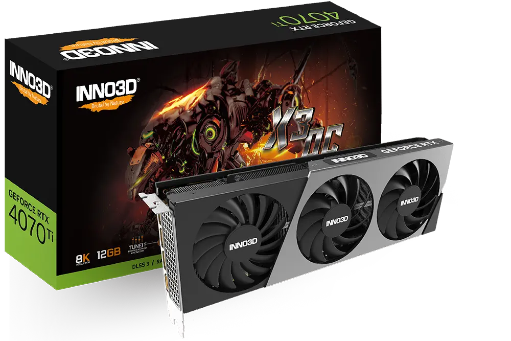 INNO3D GRAFICKA KARTICA GEFORCE RTX 4070 Ti SUPER X3 OC 16GB GDDR6X 256bit, 2640MHz / 21Gbps, 3x DP, 1x HDMI, 2,5 slot, 3 fan