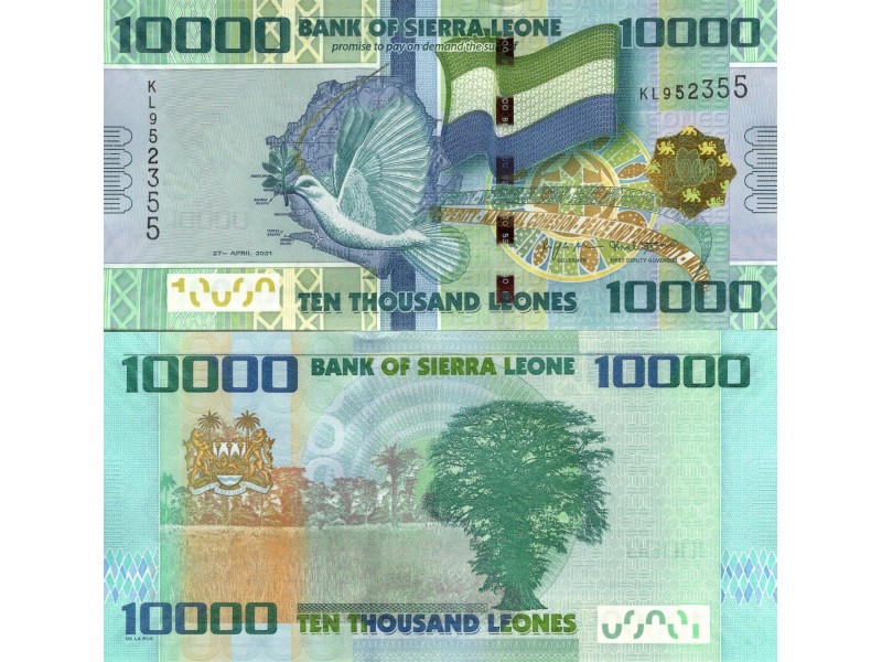 SIERRA LEONE 10.000 Leones 2021 UNC, P-33