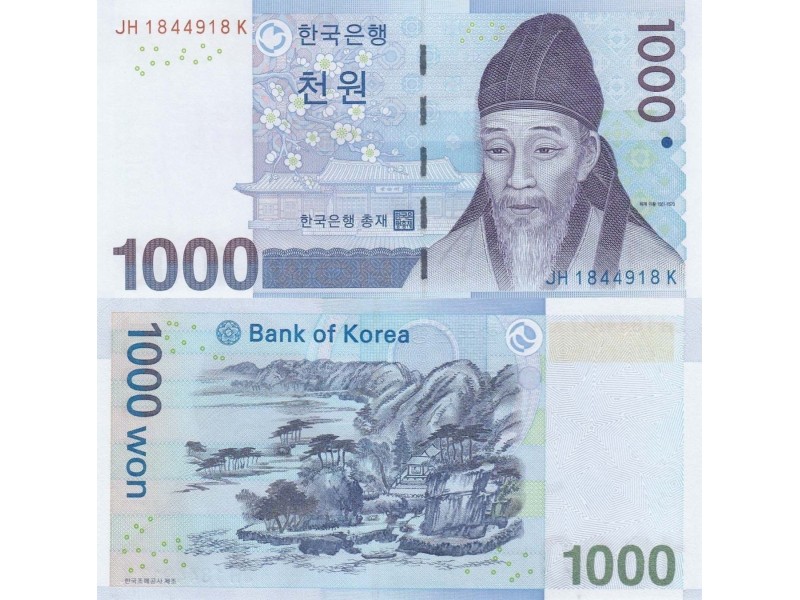 KOREA SOUTH Južna Korea 1000 Won 2007 UNC, P-54