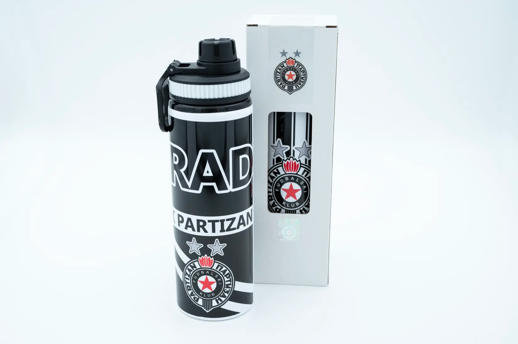 Nine Sport Flašica za vodu FK Partizan, 750ml, Crna