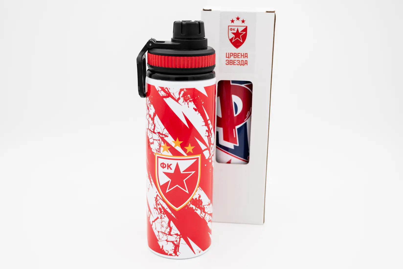 Nine Sport Flašica za vodu FK Crvena Zvezda, 750ml, Crveno-bela