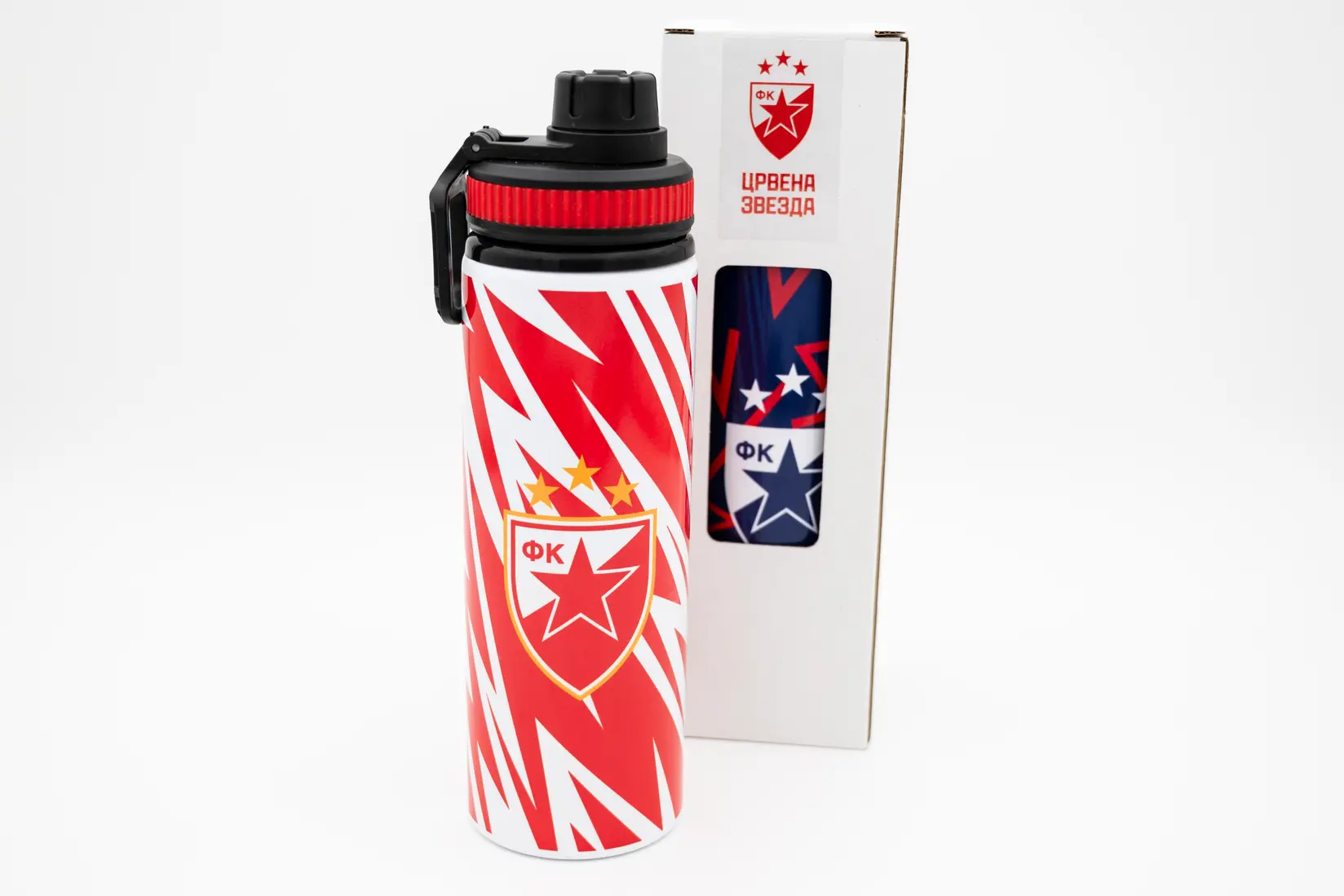 Nine Sport Flašica za vodu FK Crvena Zvezda, 750ml, Crveno-bela