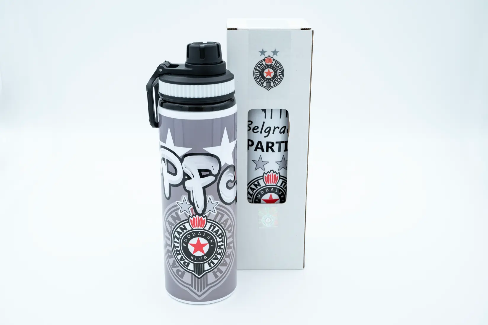 Nine Sport Flašica za vodu FK Partizan, 750ml, Siva