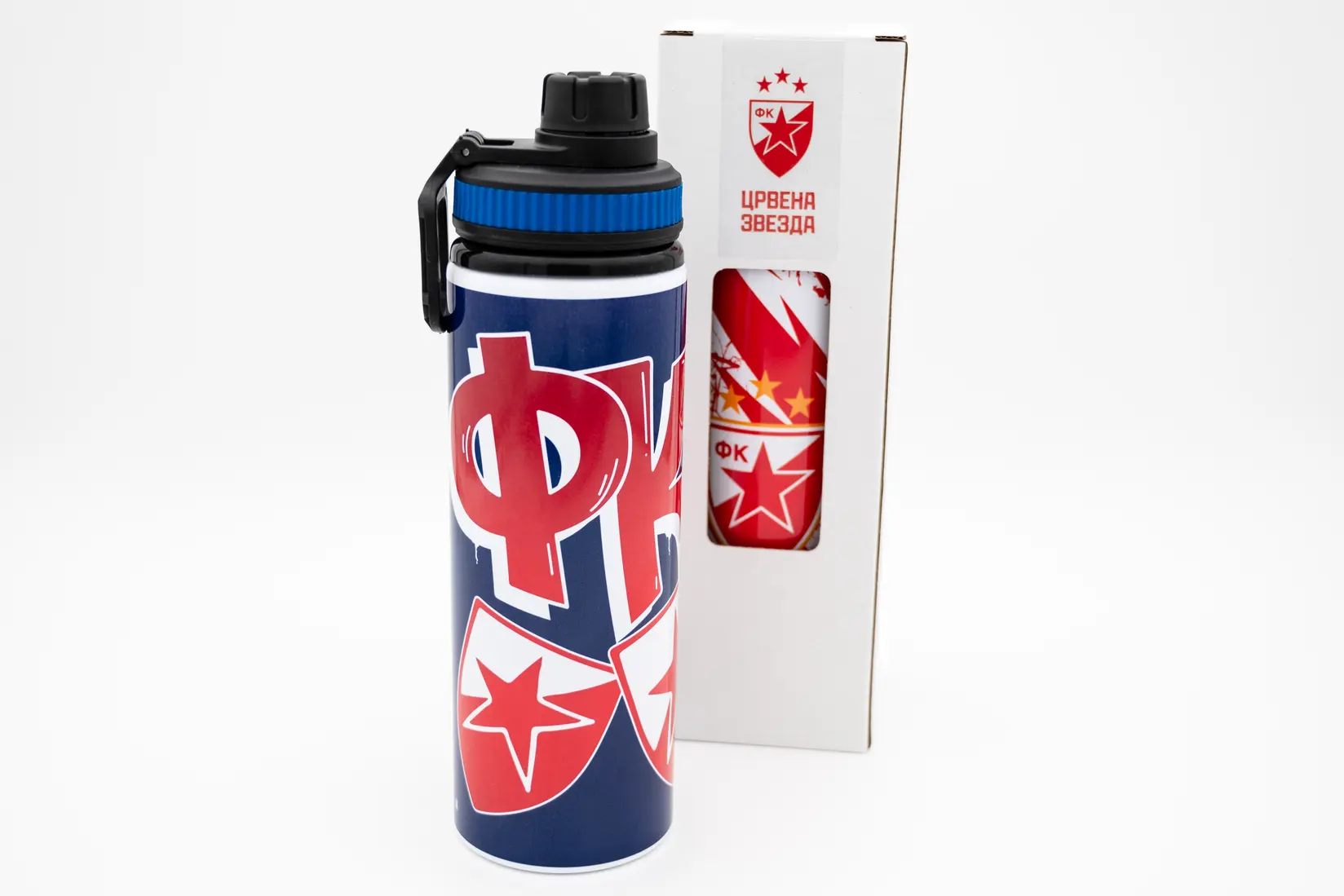 Nine Sport Flašica za vodu FK Crvena Zvezda, 750ml, Plavo-crvena