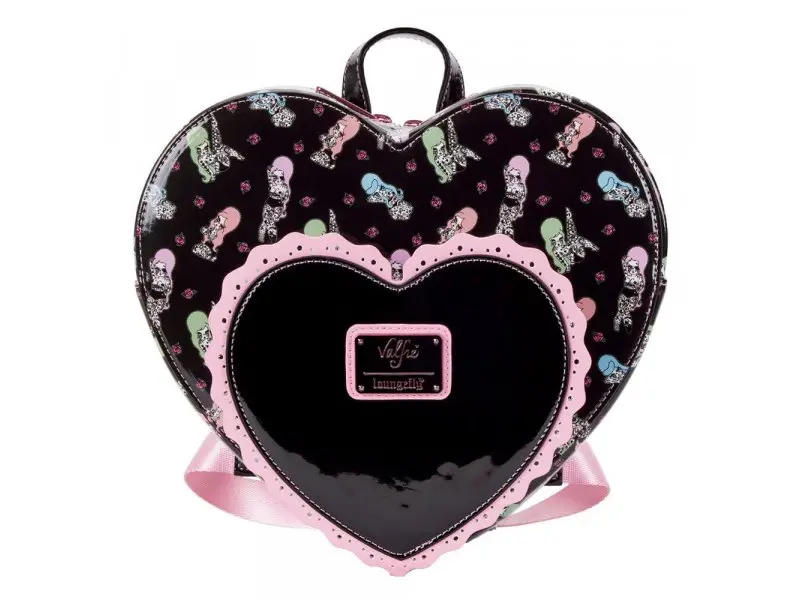 Loungefly Valfre Double Heart Mali Ranac, Crni