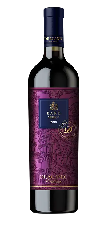 VINARIJA DRAGANIĆ Merlot Bard crveno vino 0,75 l