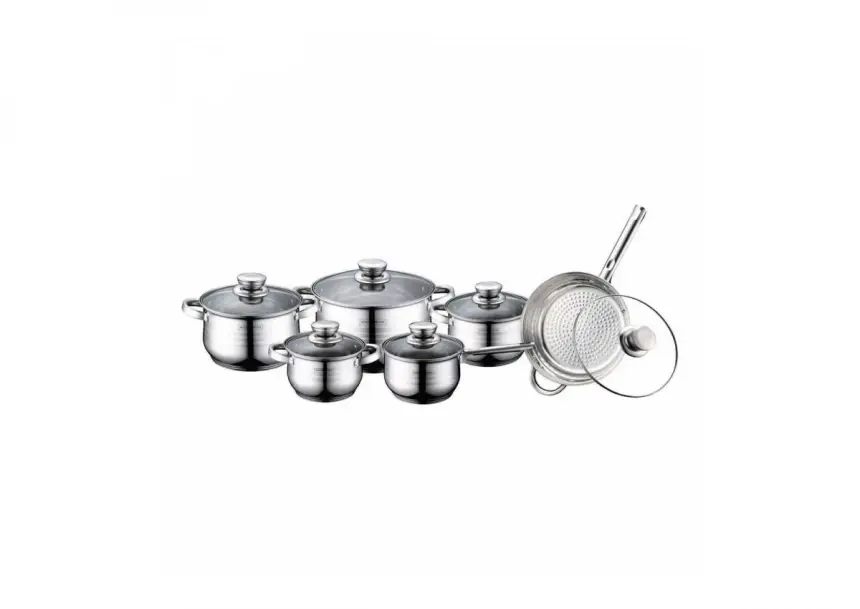 ROYALTY RL1231-12 ŠERPE SA POKLOPCEM SET 12 DELOVA INOX