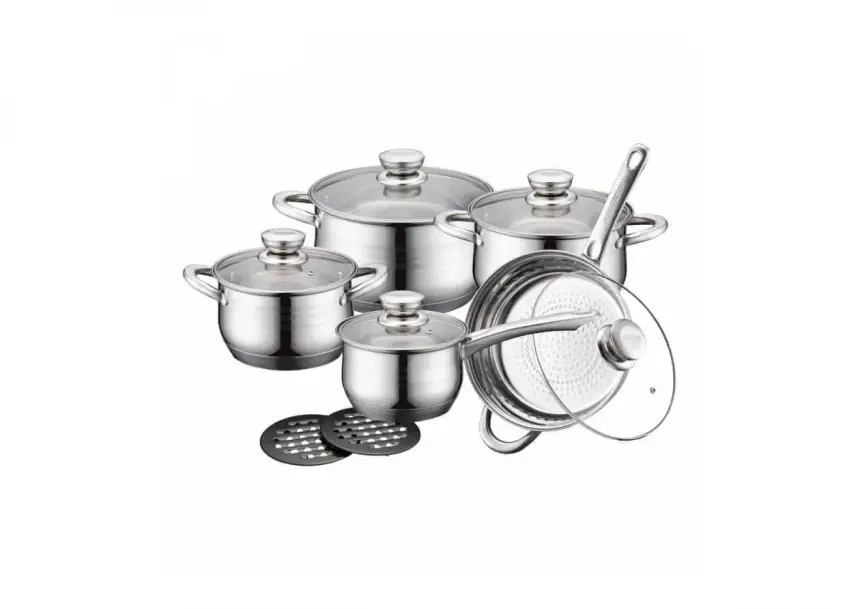 ROYALTY RL1232-12 ŠERPE SA POKLOPCEM SET 12 DELOVA INOX