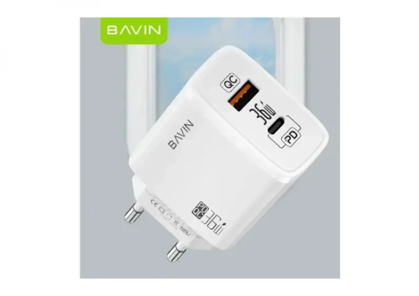 Bavin punjač 36W USB-A + USB-C bela