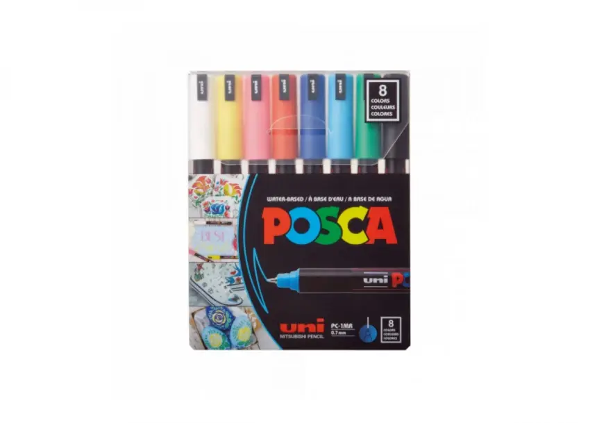 Marker Uni SET PC-1MR POSCA /0.7mm 8 KOM osnovne boje