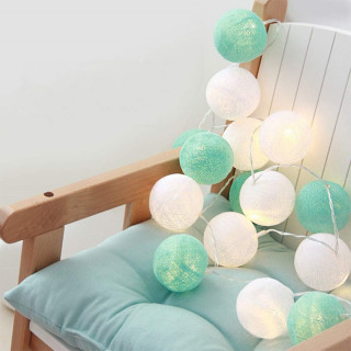 Mint Fairy lights - Svetleće mint i bele kugle za čaroban ambijent