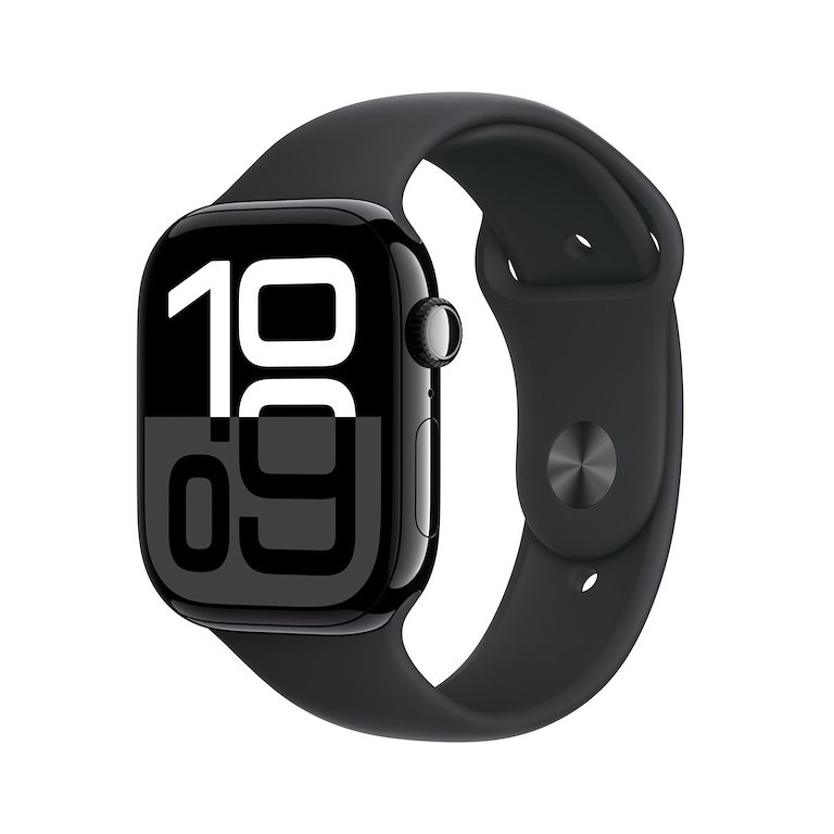 Apple Watch Series 10 GPS 42mm Jet Black Aluminium Case with Black Sport Band - M/L