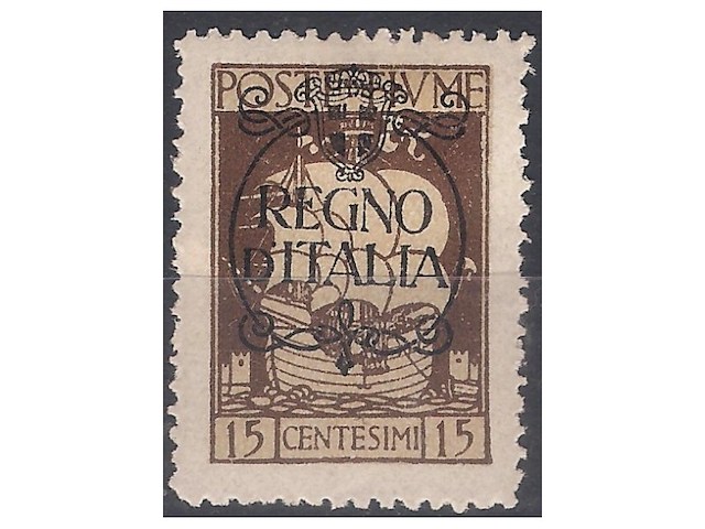 1924 - 22.febr. R.I. Rijeka sa pretiskom 15 cent MH