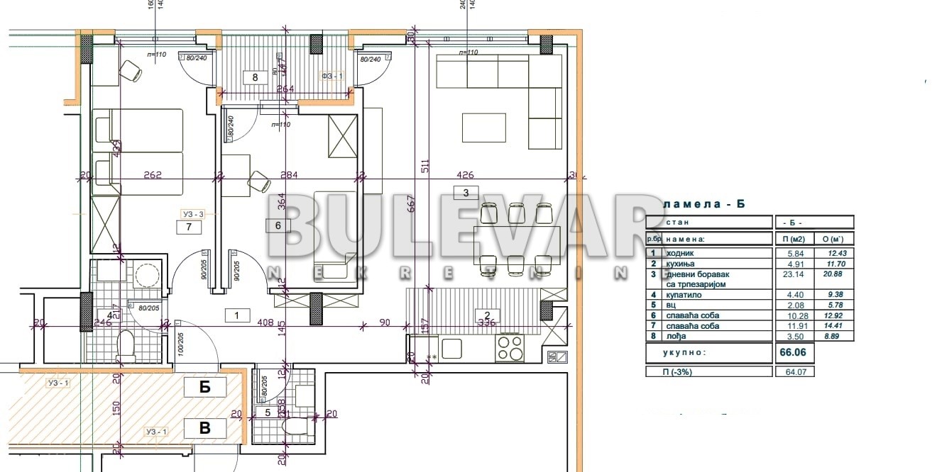 Dvosoban stan, 64 m2, Čair, Tome Rosandića ID: p-011092