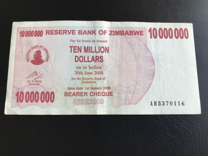 ZIMBABVE 10 MILIONA DOLARA.