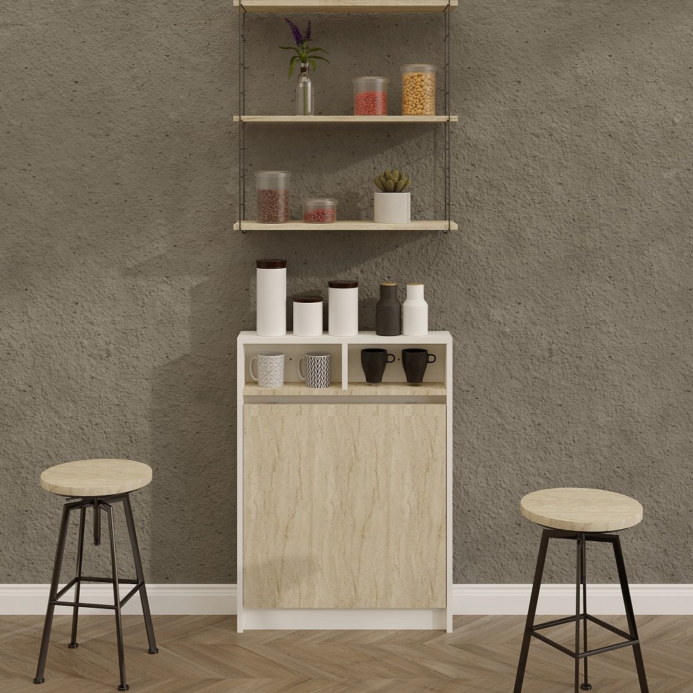 HANAH HOME PREKLOPNI STO BRACKED TRAVERTINE