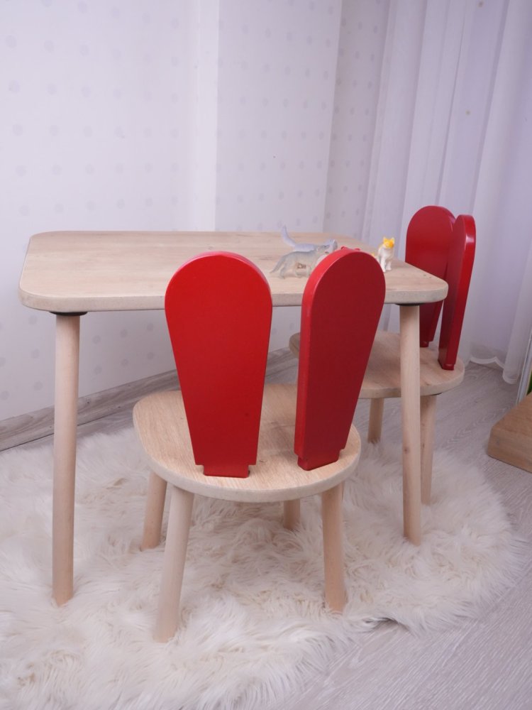 HANAH HOME DEČIJI STO I STOLICA BUNNY ONE CHAIR SET RED BROWN