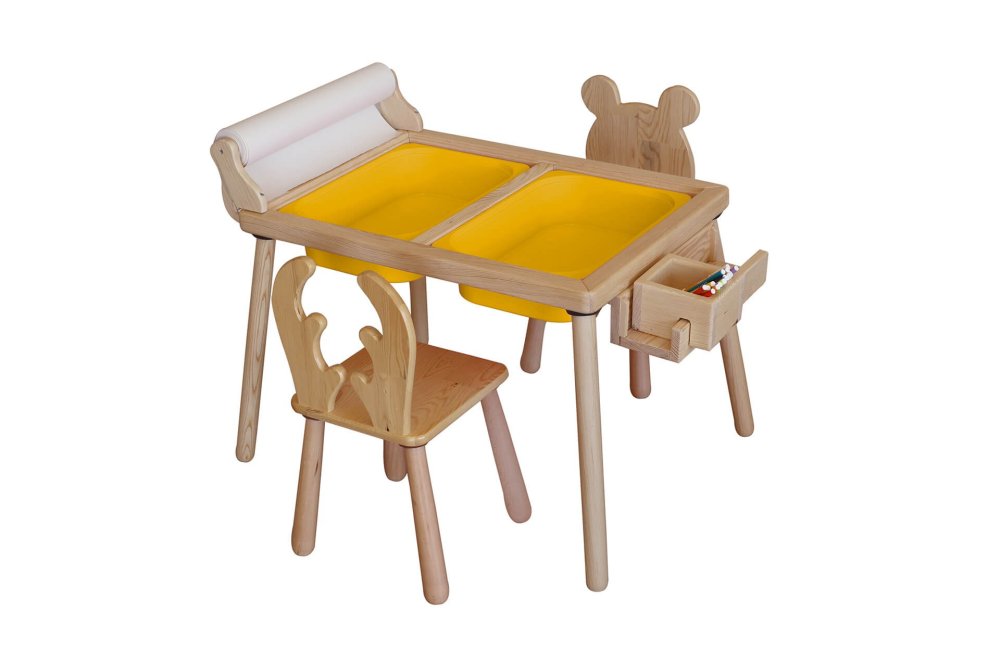 HANAH HOME DEČIJI STO I STOLICE ROLL AND 2 CHAIRS YELLOW