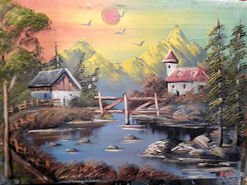 stari manastir 70x50cm ulje na platnu