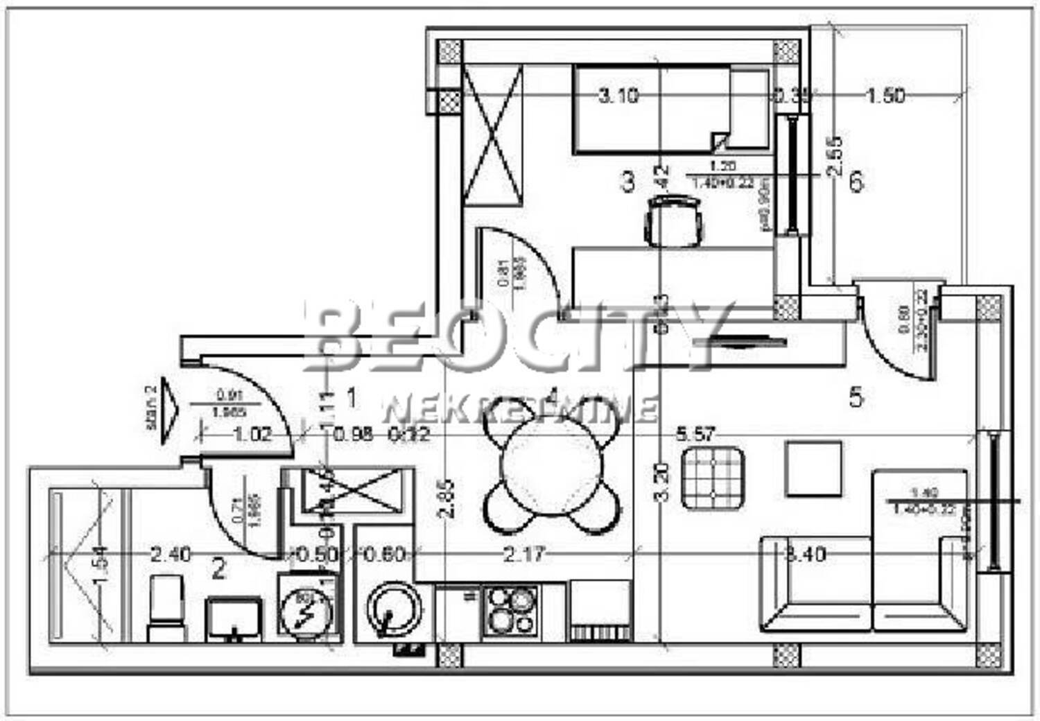 Novi Sad, Adice, Slavka Rodića, 1.5, 36m2, 62000EUR