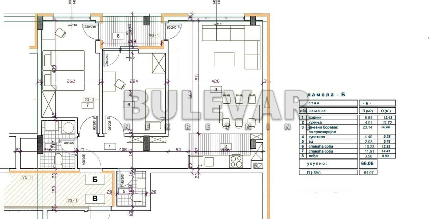 Novogradnja, Čair, 64 m2