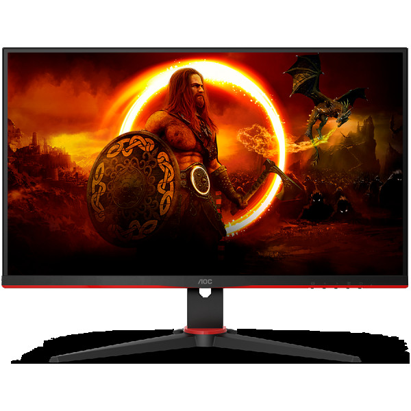 AOC Montitor 24G2SAEBK 23.8 Gaming VA 1920x1080 at 165Hz, 1ms, 3000:1, 3-sided frameless, Speakers, VGA, 2xHDMI, DP, Tilt, 3y ( 24G2SAEBK )