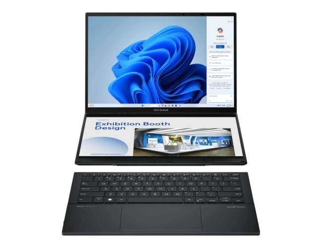 Asus ZenBook Duo OLED 14 UX8406MA-PZ051W 2u1 laptop Intel 16-cores Ultra 9 185H 14" 3K touch 32GB 2TB SSD Intel Arc Graphics Win11 sivi