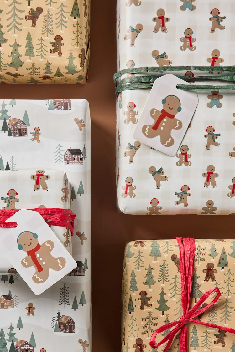 Gingerbread Set of 3, 3m Christmas Wrapping Paper