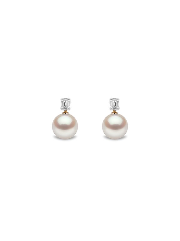 Starlight South Sea Pearl and Diamond Earrings in 18ct Yellow Gold