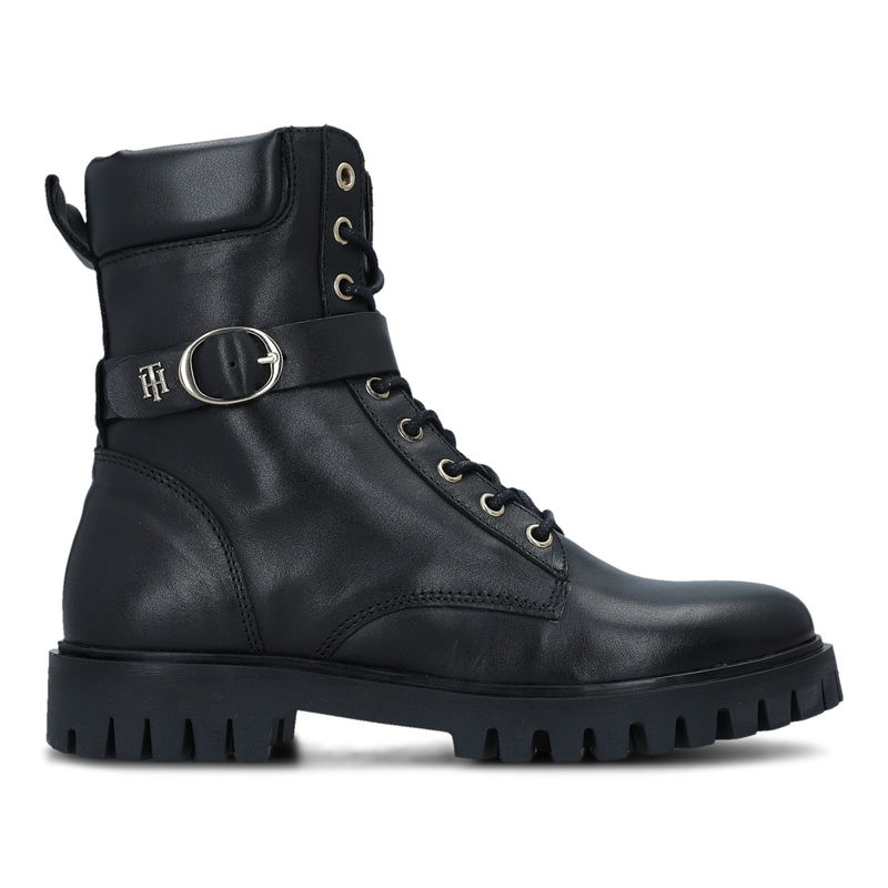 Ženske čizme Tommy Hilfiger BUCKLE LACE UP BOOT