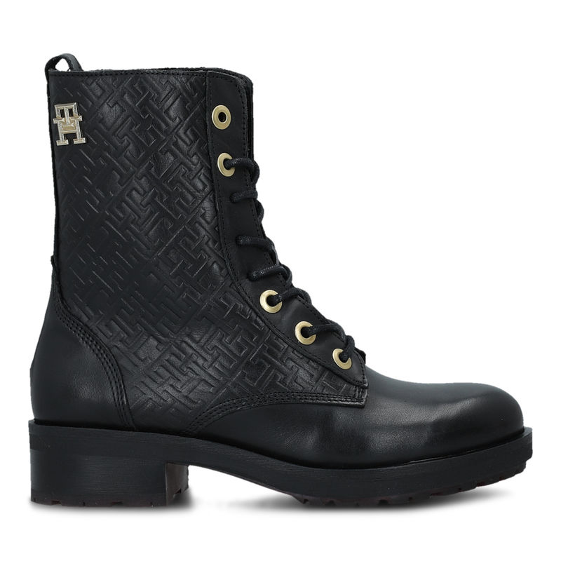 Ženske čizme Tommy Hilfiger TH MONOGRAM BIKER BOOT