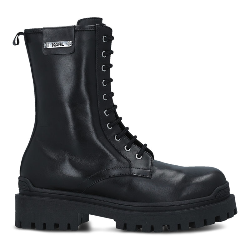 Ženske čizme KARL LAGERFELD BIKER II MIDI LEG LACE BOOT