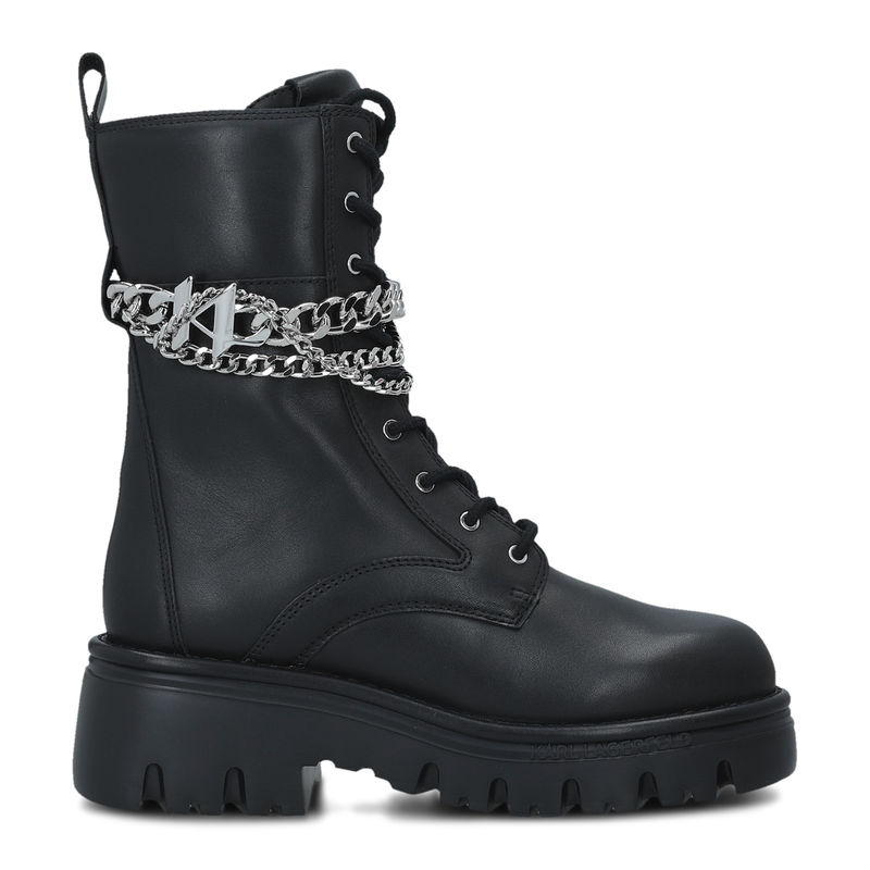 Ženske čizme Karl Lagerfeld Kombat Kc Hi Lace Chain