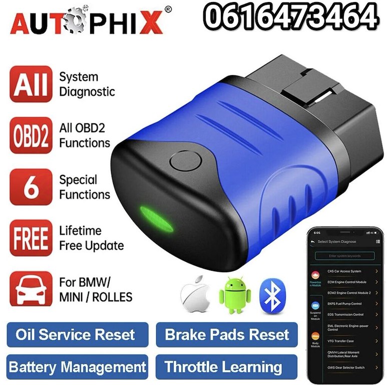 AUTOPHIX 3910 Bluetooth BMW/MINI/Rolls Royce IOS/Android Novo -