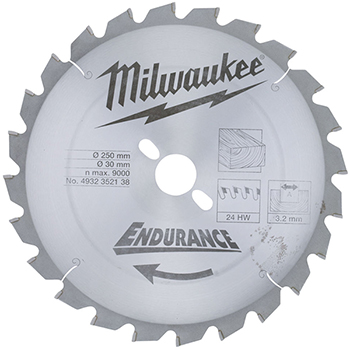 Milwaukee list testere za drvo 250mm 24z 4932352138