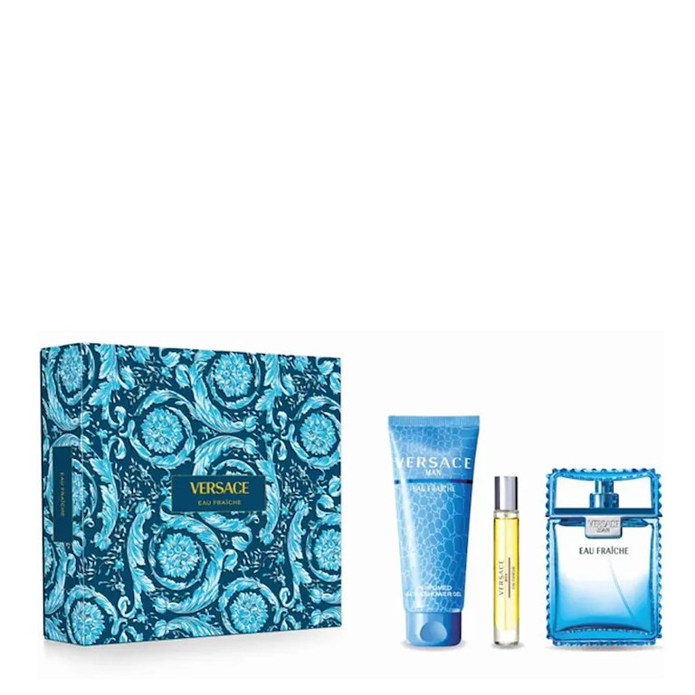 VERSACE MAN EAU FRAICHE SET (EDT 100ML+SHOWER GEL 150ML+SPRAY 10ML) 5000634