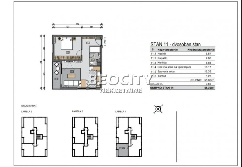 Prodaja, dvosoban stan, 56m2, Cara Dušana, Novi Sad, Novi Sad