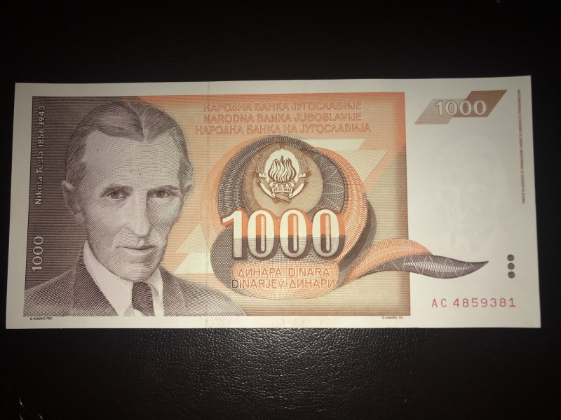 JUGOSLAVIJA 1000 DINARA.