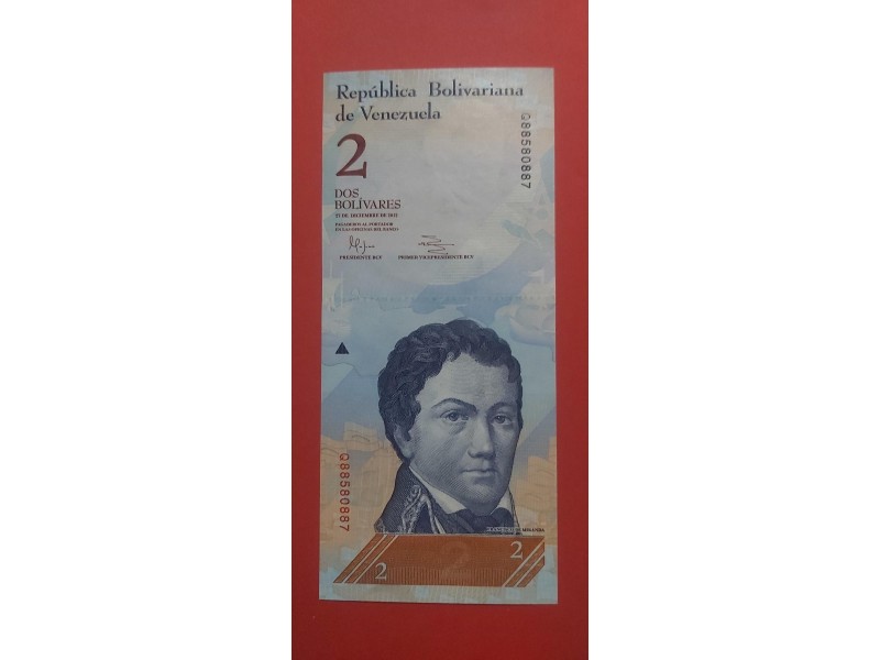 2 bolivares 2012 god Venecuela UNC