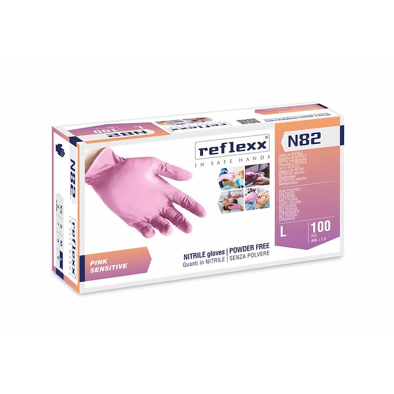 Nitril Rukavice bez pudera 100/1 – Roze – Reflexx