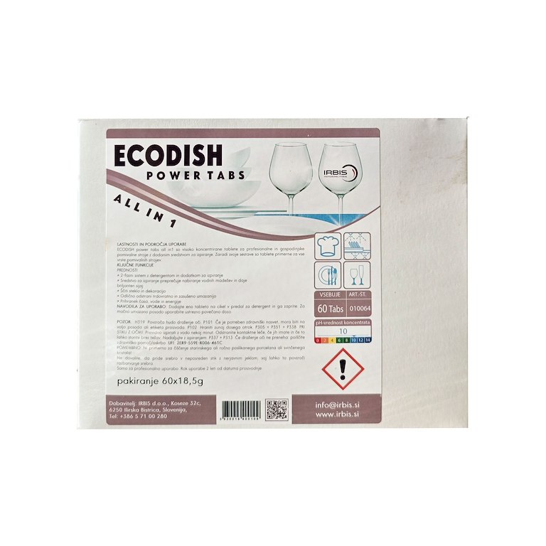 ECODISH POWER TABS – Tablete za mašinu, 60/1kom – Irbis