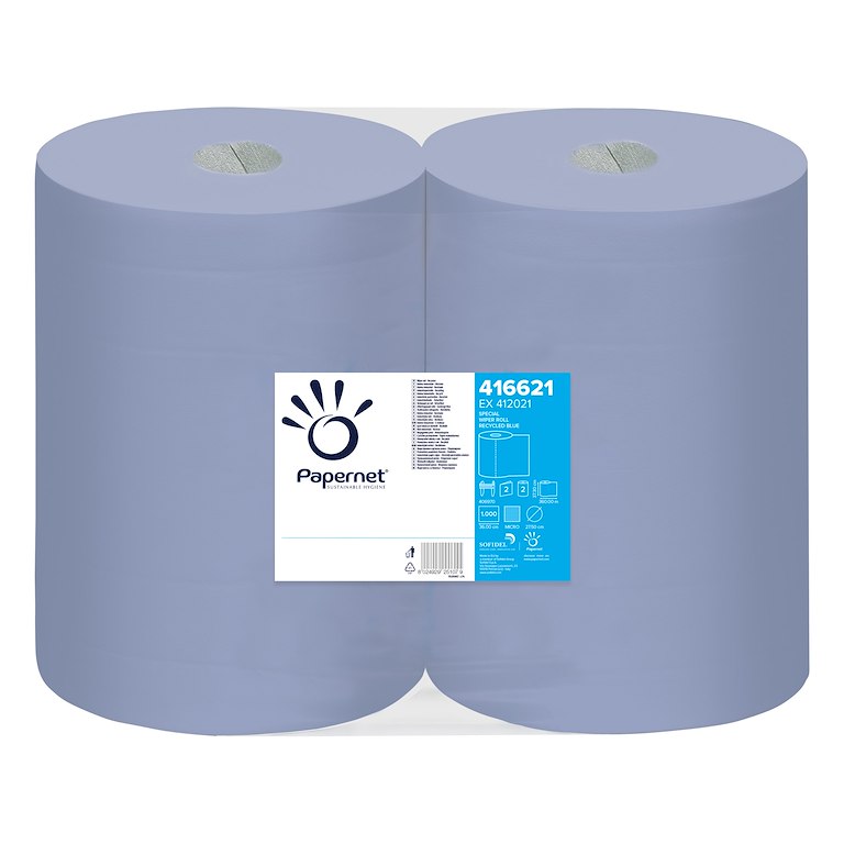 Industrijski papir BLUE 1000 listova, 2 rolne, 2-slojni – PAPERNET