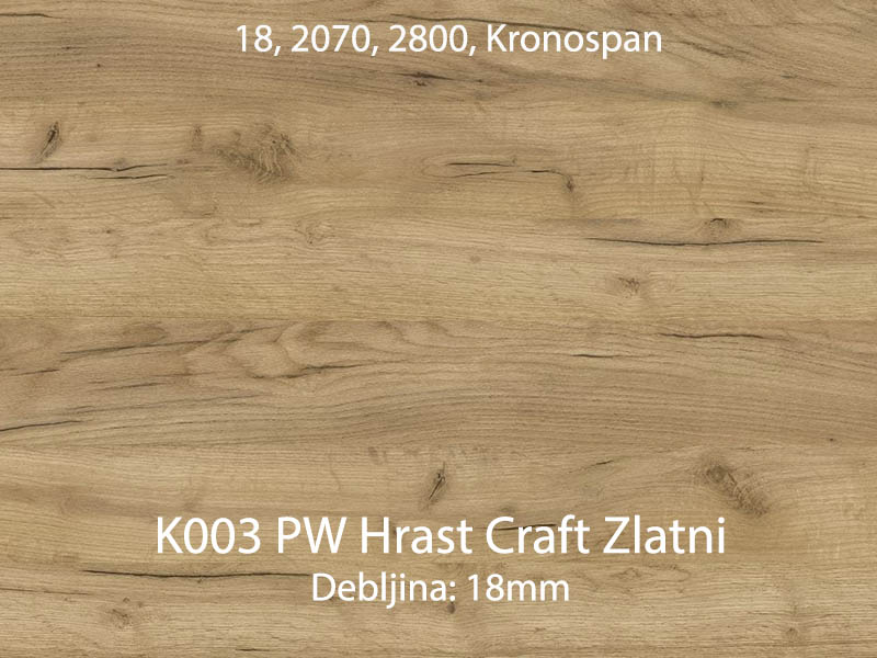 Onlinenamestaj K003 PW Hrast Craft Zlatni