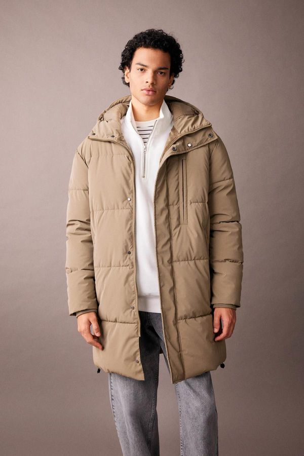 DEFACTO Hooded Faux Für Lined Puffer Coat Parka