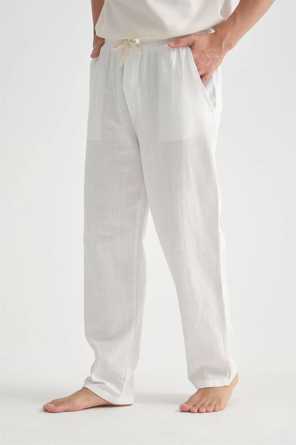 38304 DEWBERRY BAGGY MENS PANTS-WHITE