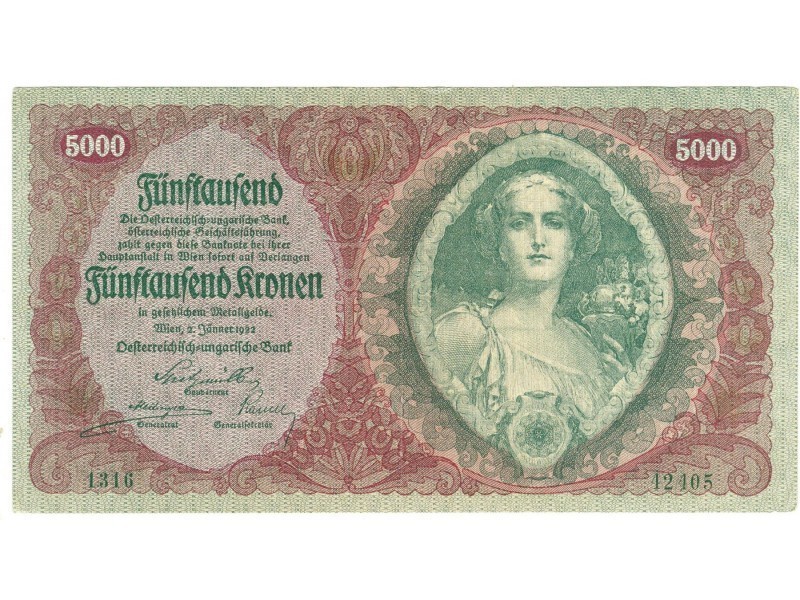 Austrija 5000 kronen 1922