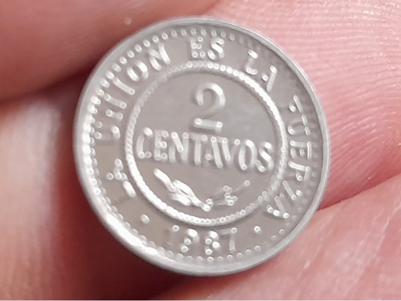 Bolivija, 2 centavos 1987