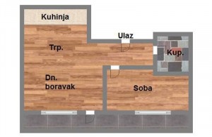 Dvosoban 45m2 Novo Naselje