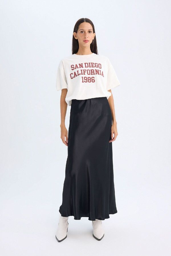 DEFACTO STRAIGHT FIT NORMAL WAIST SATIN MAXI SKIRT