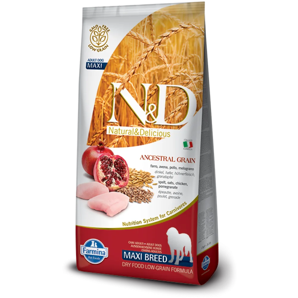 N&D Ancestral Grain hrana za pse Adult Giant&Maxi - Piletina i nar 12kg